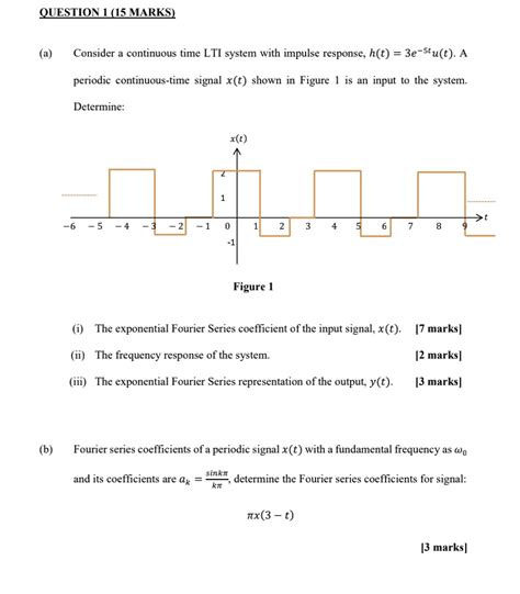 Solved Question 1 15 Marks A Consider A Continuous Time Lti System