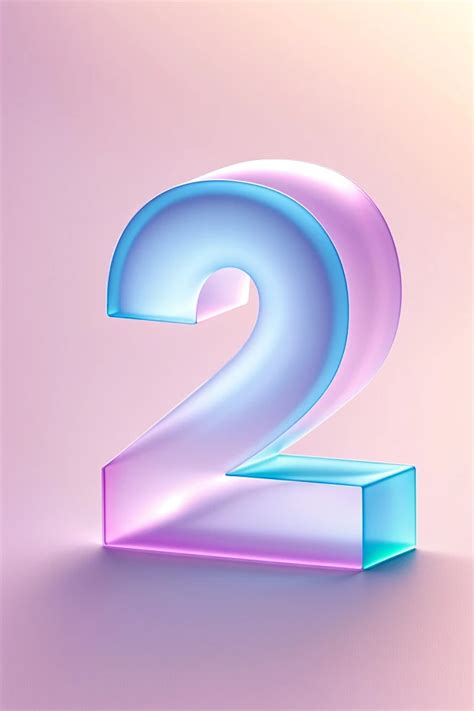 透明数字2科技磨砂艺术字 花瓣网