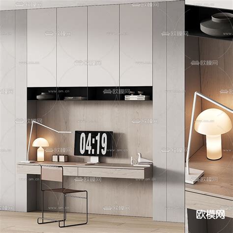 侘寂风书桌 写字台 电脑桌3d模型下载 Id14007278 3dmax免费模型 欧模网