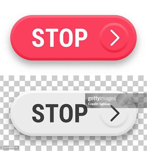 stop 3d click web buttons on blank background high res vector graphic