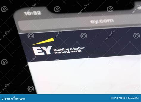 Close Up Ernst And Young Global Limited Company Eybrand Logo Editorial