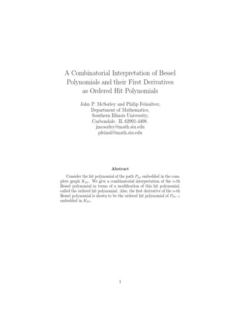 Bessel Polynomials Pdf Vertex Graph Theory Polynomial