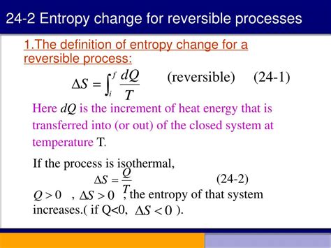 Ppt Chapter 24 Entropy And The Second Law Of Thermodynamics