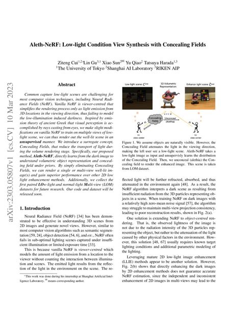 Aleth Nerf Low Light Condition View Synthesis With Concealing Fields