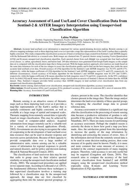 Pdf Accuracy Assessment Of Land Useland Cover Classification Data From Sentinel 2 And Aster