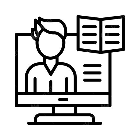 Elearning Line Icon Vector E Learning Education Elearning Png And