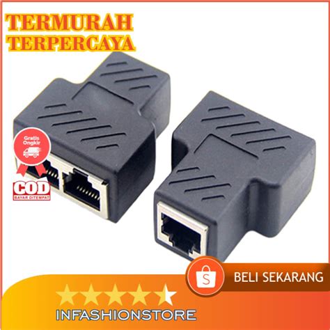 Jual Promo Rj45 Lan Ethernet Network Connector Splitter 1 To 2 Network Splitter Shopee Indonesia