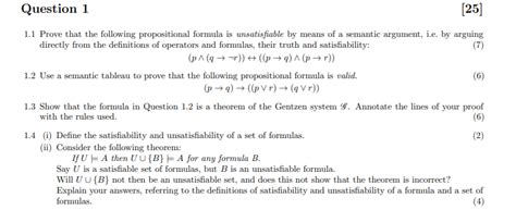 Solved 11 Prove That The Following Propositional Formula Is