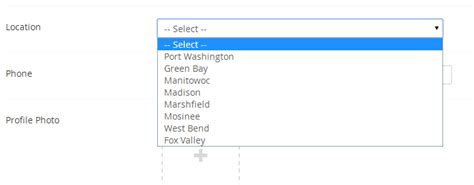 Content Dropdown List