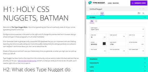 Test Your Web Typography In A Browser With Type Nugget Hongkiat