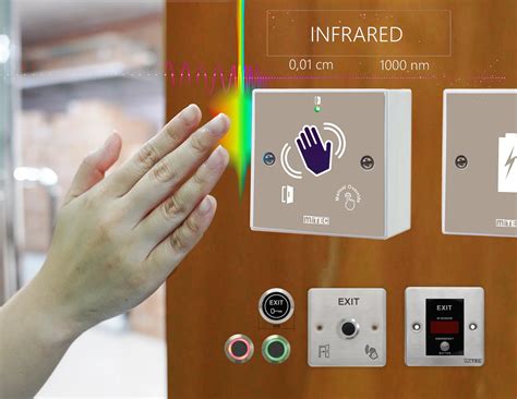 Mitec Infrared Exit Button Switch No Touch Contactless Exit Panel For
