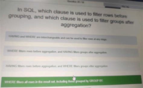 In Sql Which Clause Is Used To Filter Rows Studyx