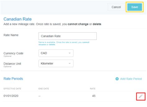Rates Admin Screen Chrome River Help Center