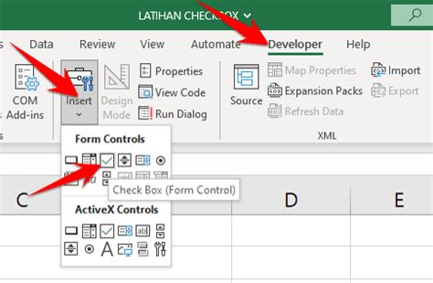 Membuat CheckBox Kotak Ceklist Di Excel PAKAR TUTORIAL