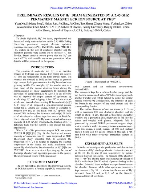 Pdf Preliminary Results Of H2 Beam Generated By A 245 Ghz