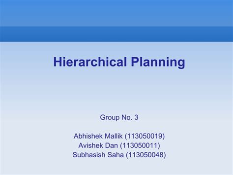 hierarchical planning ppt