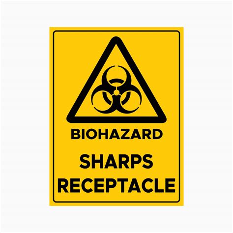 Biohazard Sharps Receptacle Sign Get Signs Get Signs