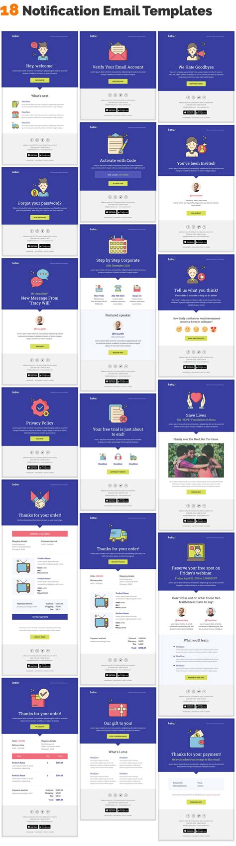 Lotus Notification Transactional Email Templates Code Market