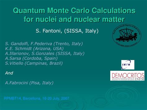 Ppt Quantum Monte Carlo Calculations For Nuclei And Nuclear Matter Powerpoint Presentation