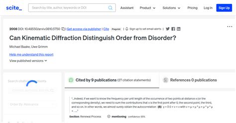 Can Kinematic Diffraction Distinguish Order From Disorder