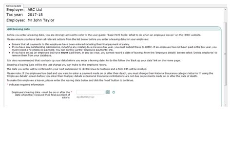 Basic Paye Tools When An Employee Leaves Govuk