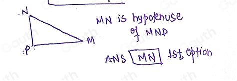 solved 6 which line segment is the hypotenuse of triangle mnp mn pn