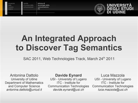 an integrated approach to discover tag semantics ppt