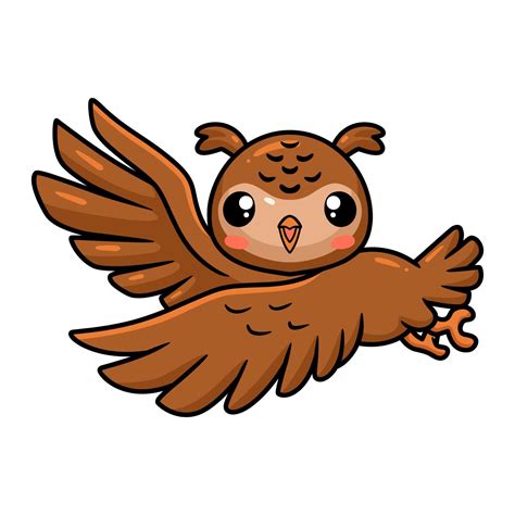 Cute Little Owl Cartoon Flying 12286455 Vector Art At Vecteezy