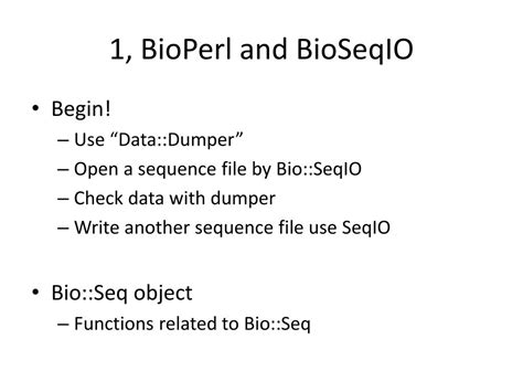 ppt beginning bioperl for biologists powerpoint presentation free