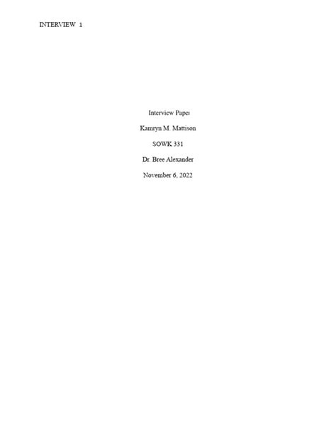 Interview Paper Pdf Gender Gender Studies