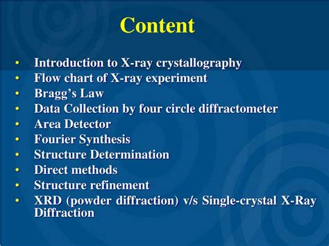 Ppt Single Crystal X Ray Diffraction Techniques Basic Principles