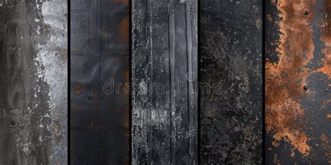 The Industrial Abstract Look Is Achieved Through Rusty And Textured Metal Panels Aig62 Stock
