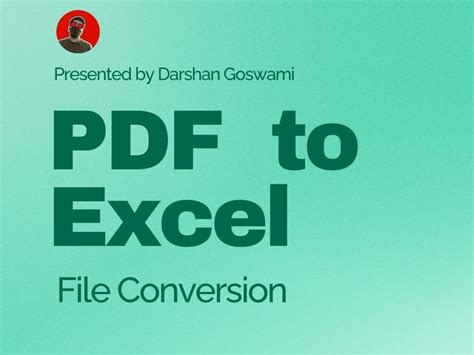 Pdf To Excel Conversion Upwork