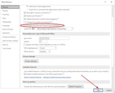 How To Remove The Search Bar In The Office 365 Title Bar