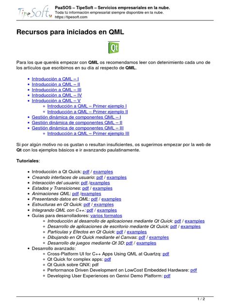 Recursos Para Iniciados En Qml Pdf Computación En La Nube