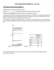 THE 4 QUANTUM NUMBERS With Practice And Key THE 4 QUANTUM NUMBERS N L Ml Ms THE PRINCIPAL