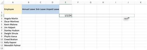 how to create a yearly leave record for employees in excel the easy