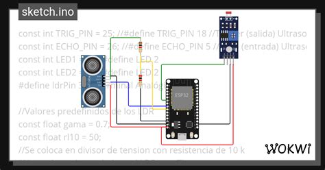 Sensor Distancia Luz Wokwi Esp32 Stm32 Arduino Simulator