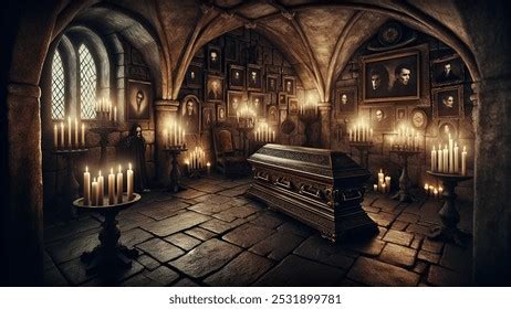 Romantic Gothic Vampire Lair Candles Vampire Ai Generated Image
