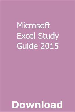 Microsoft Excel Study Guide 2015 Study Guide Word Study Microsoft Excel