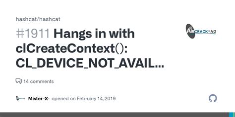 hangs in with clcreatecontext cl device not available in benchmark mode with intel opencl for
