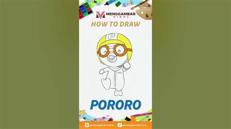 How To Draw Pororo Step By Step Tutorial Cara Menggambar Pororo Si