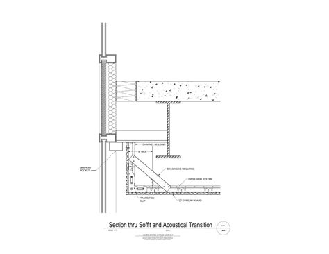 09 21 16 93 232 Dwss Section Through Soffit And Acoustical Transition Curtain Pocket Enlar