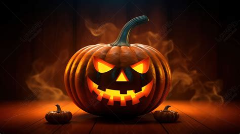 할로윈을 위한 충분한 복사 공간을 갖춘 어두운 환경에서 3d 렌더링된 잭 오 랜턴 호박 비추다 배경 할로 배경 잭 배경 이미지 Hd 비추다 할로 잭 배경 사진