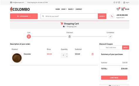 Colombo Ice Cream Store Multipurpose Ecommerce Website Template