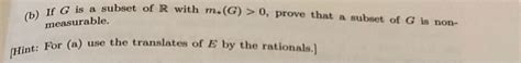 Solved 32 Let N Denote The Non Measurable Subset Of I [0