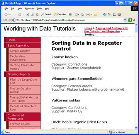 Sorting Data In A Datalist Or Repeater Control C Microsoft Learn