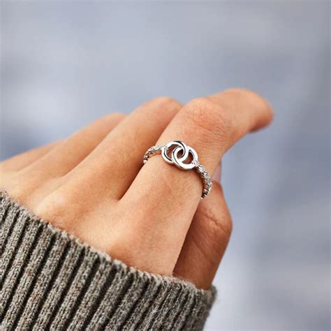 Mother And Daughter Forever Linked Pavé Interlocking Ring Special