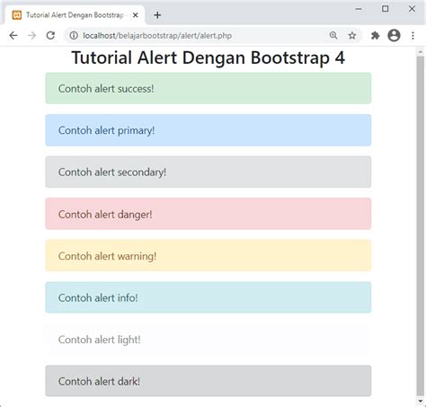 Tutorial Bootstrap 6 Alert Pada Bootstrap