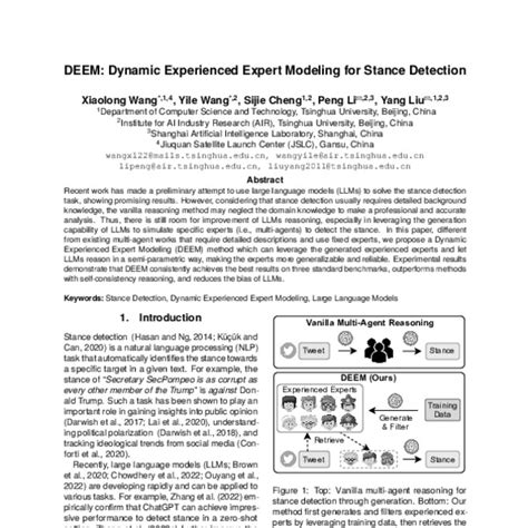 Deem Dynamic Experienced Expert Modeling For Stance Detection Acl Anthology
